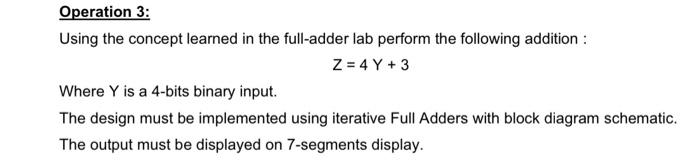 Solved Operation 3: Using the concept learned in the | Chegg.com