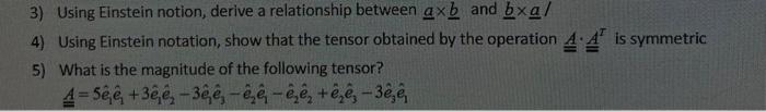 3) Using Einstein notion, derive a relationship | Chegg.com