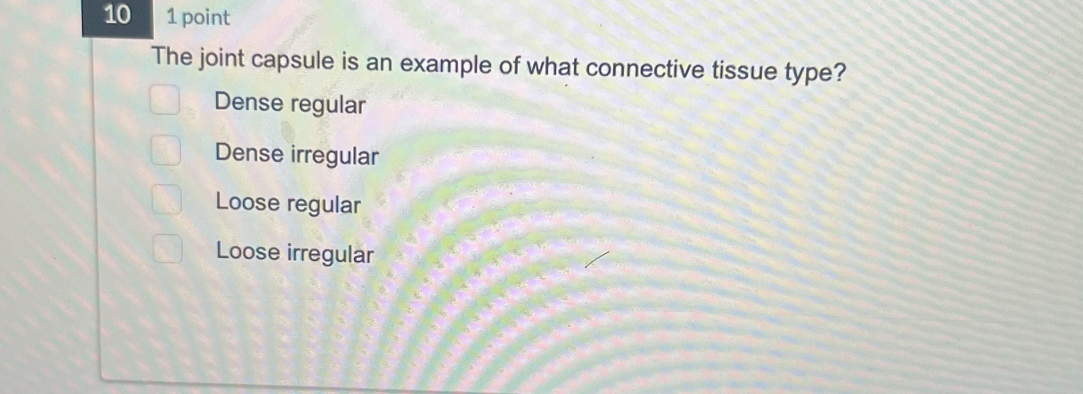 Solved 101 ﻿pointThe joint capsule is an example of what | Chegg.com