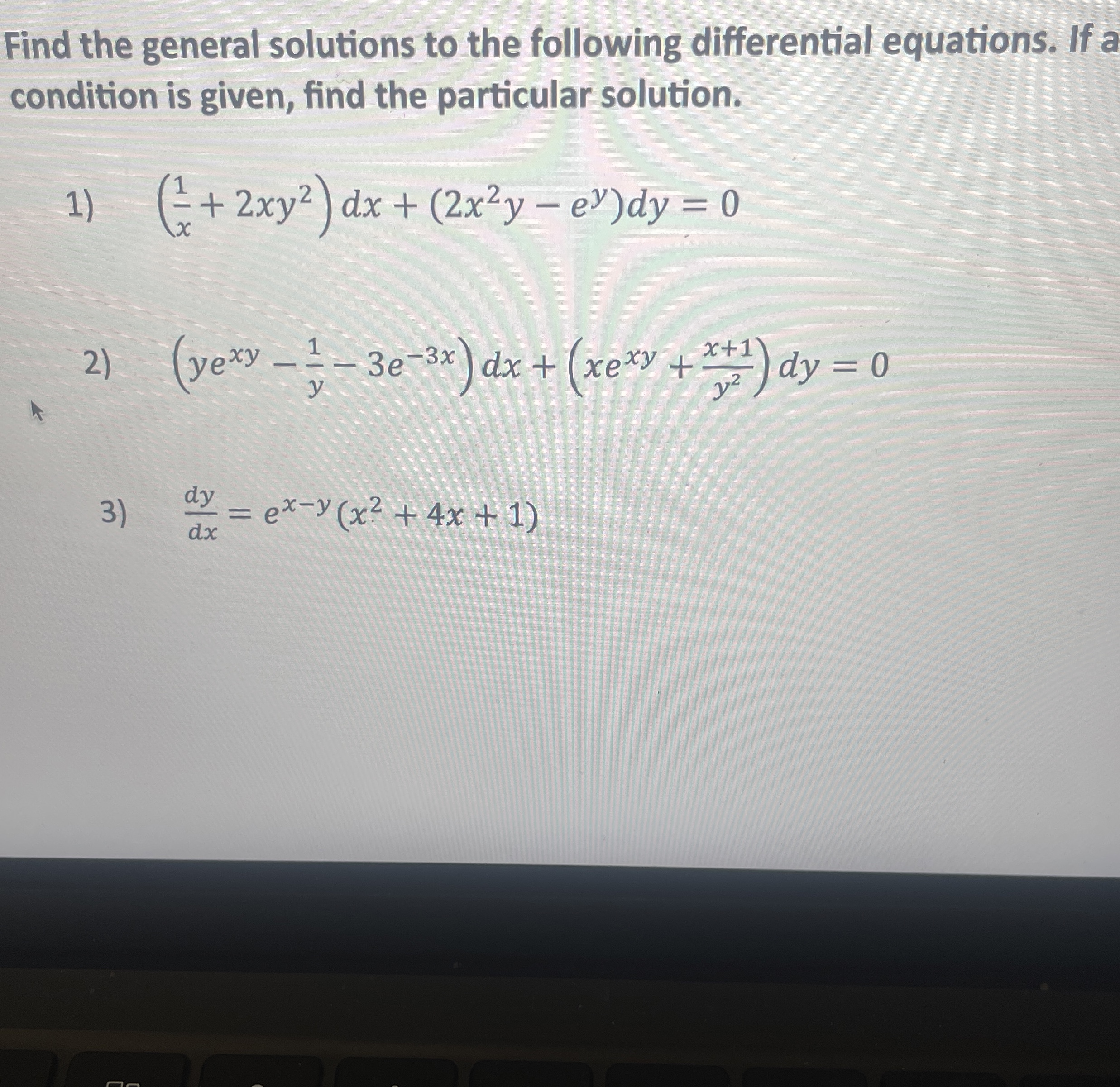 Solved Find the general solutions to the following | Chegg.com