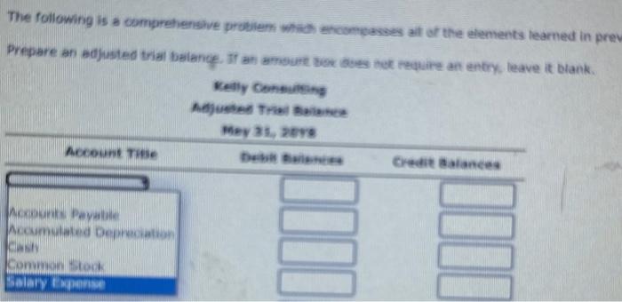 The following is a comprehensive problem which | Chegg.com