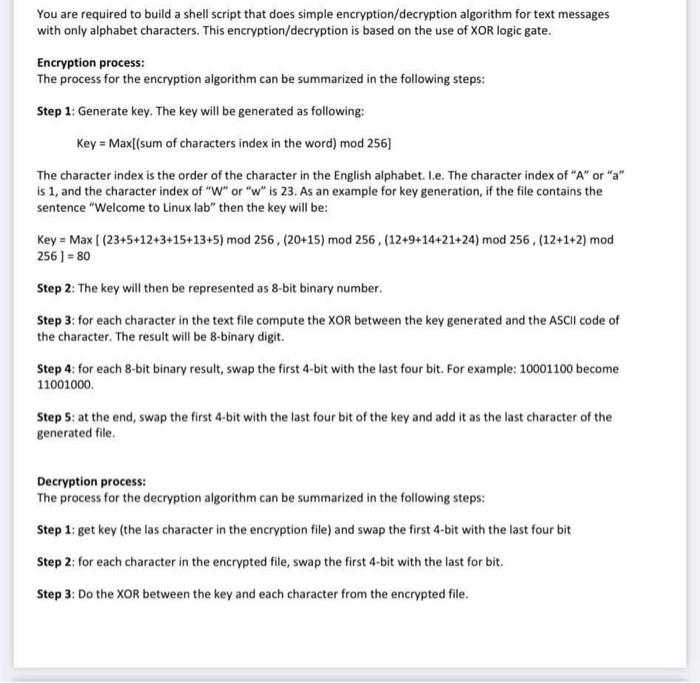 Solved You are required to build a shell script that does | Chegg.com