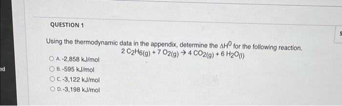 Solved Using the thermodynamic data in the appendix, | Chegg.com