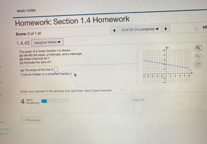 Solved Math 1220g Homework Section 1 4 Homework Hl 13 Of 25