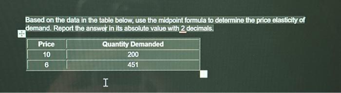 Solved Based on the data in the table below, use the | Chegg.com