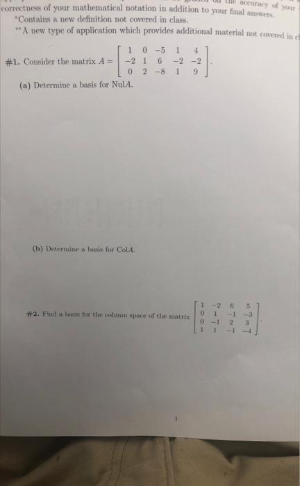 Solved Correctness Of Your Mathematical Notation In Addition