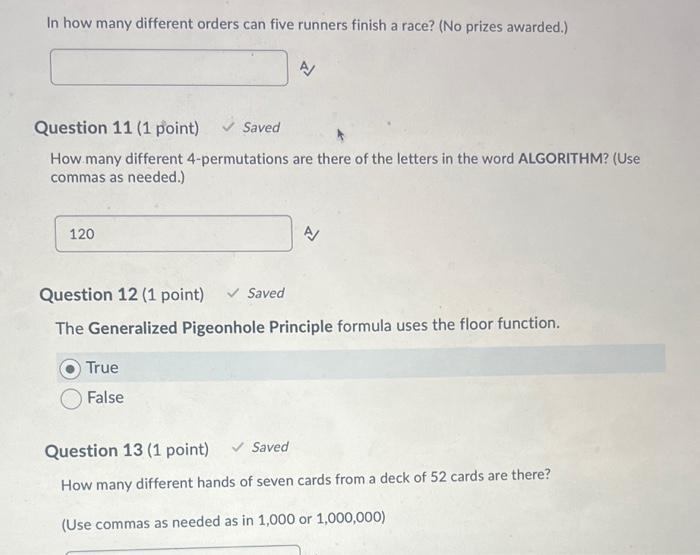 Solved In how many different orders can five runners finish | Chegg.com