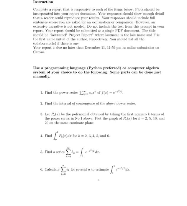Solved Instruction Complete a report that is responsive to | Chegg.com