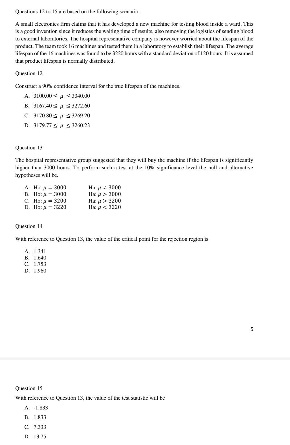 Solved Questions 12 to 15 are based on the following | Chegg.com