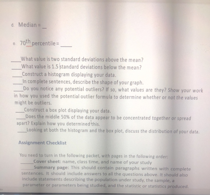 Solved Project #1: Univariate Data Learning Objectives • | Chegg.com