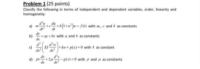 Solved Problem 1 25 Points Classify The Following In Terms 0968