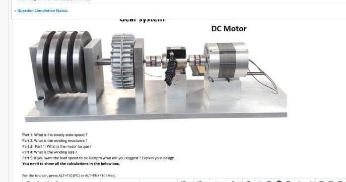 Solved DC motor shown in the diagram has the following | Chegg.com