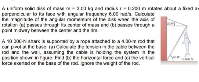 Solved A uniform solid disk of mass m = 3.00 kg and radius r | Chegg.com