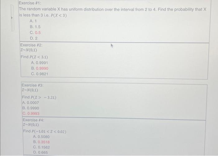 Solved Exercise \#1: The random variable X has uniform | Chegg.com