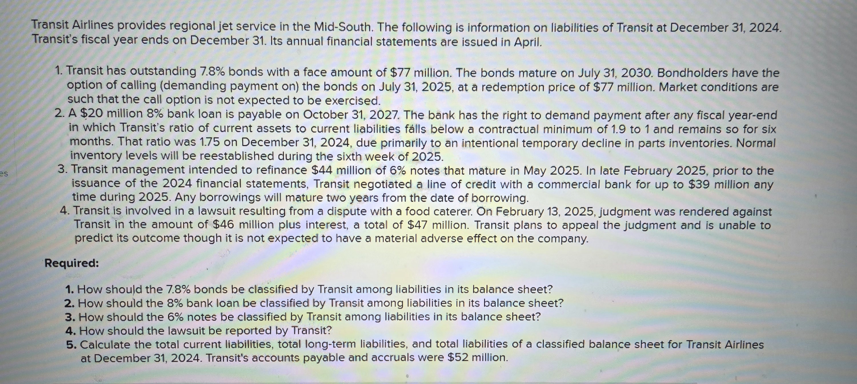 Transit Airlines provides regional jet service in the | Chegg.com