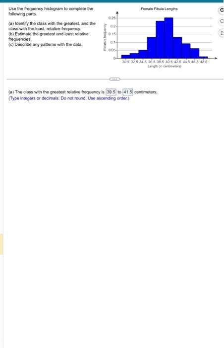 Solved Use the frequency histogram to complete the following | Chegg.com