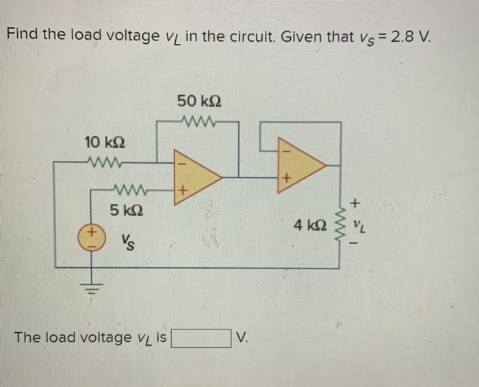 Solved Find the load voltage vL in the circuit. Given that | Chegg.com