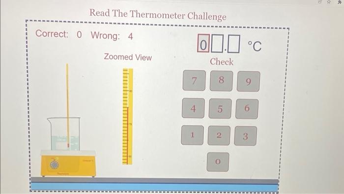 Solved Read The Thermometer Challenge Correct: 0 Wrong: 4 | Chegg.com