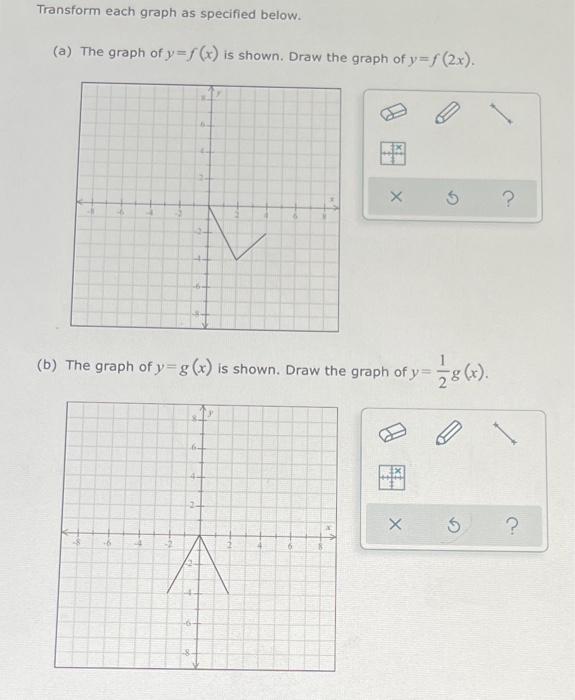 Solved Transform each graph as specified below. (a) The | Chegg.com