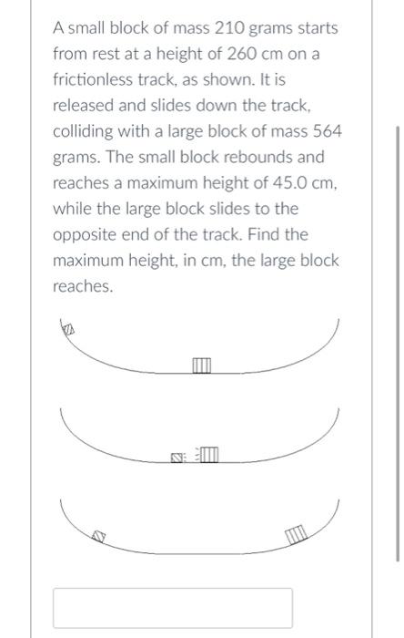 Solved A small block of mass 210 grams starts from rest at a | Chegg.com