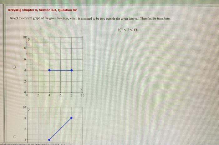Solved Kreyszig Chapter 6, Section 6-3, Question 02 Select | Chegg.com