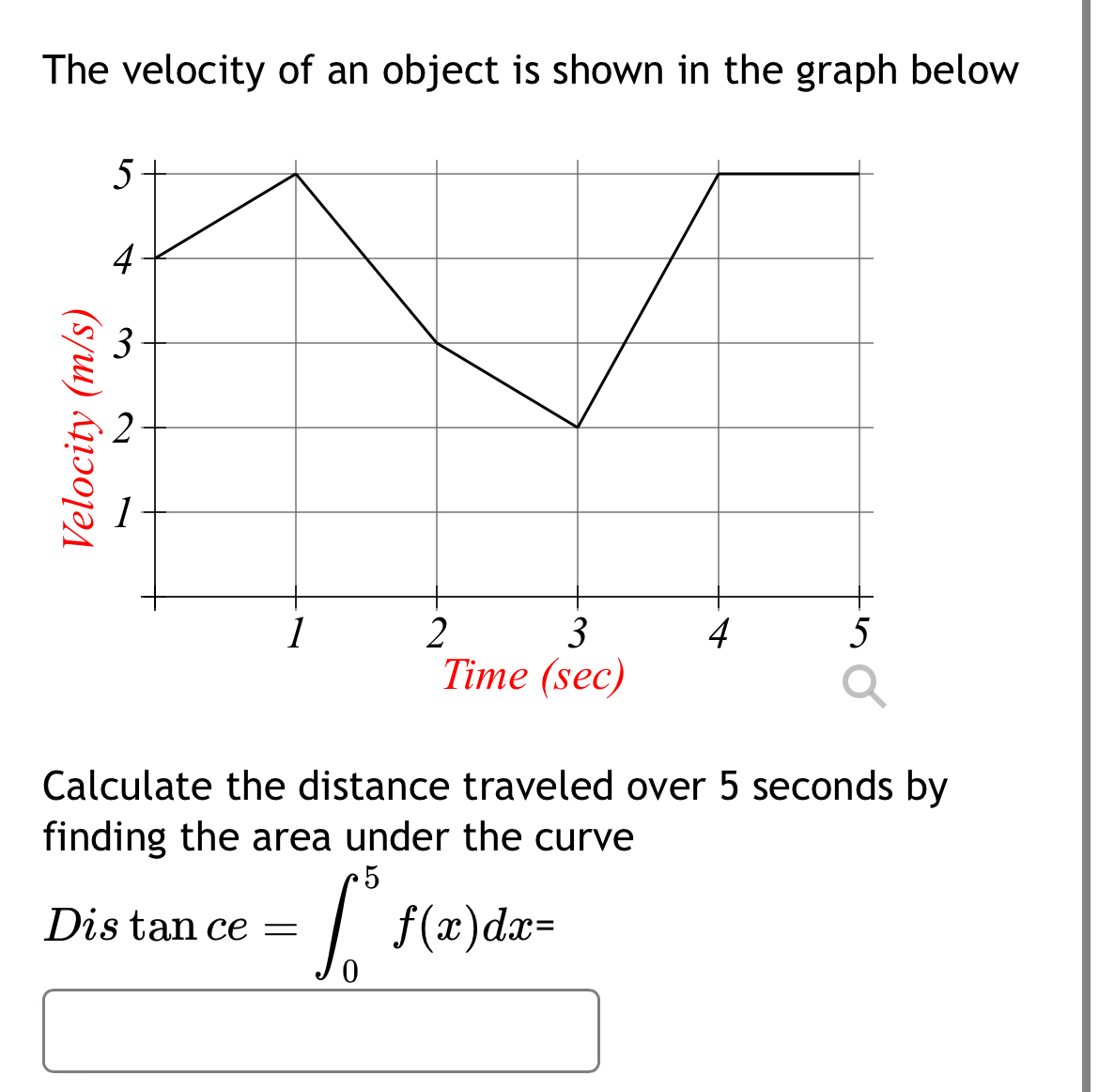 Solved The velocity of an object is shown in the graph | Chegg.com