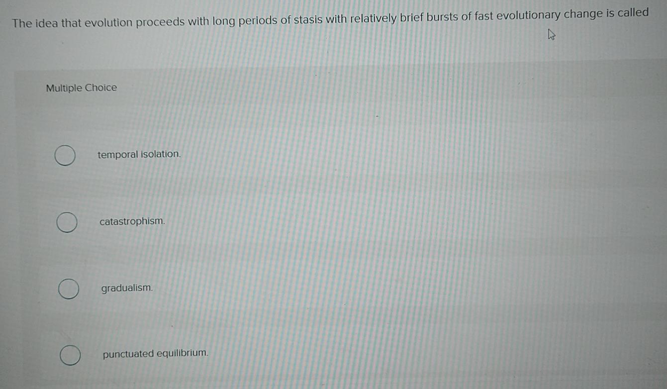 Solved The idea that evolution proceeds with long periods of | Chegg.com