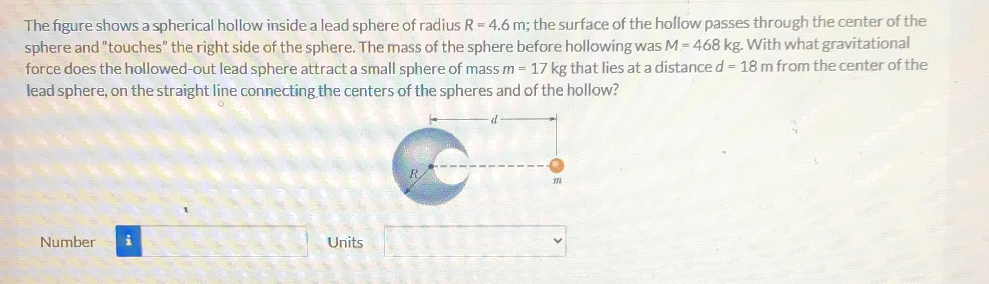 Solved The figure shows a spherical hollow inside a lead | Chegg.com