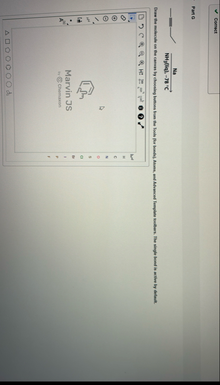 Solved Part GDraw the molecule on the canvas by choosing | Chegg.com