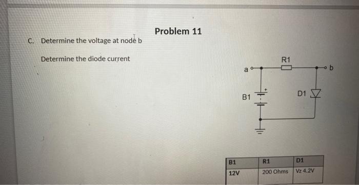 Solved Problem 10 A. Determine the voltage at node b | Chegg.com
