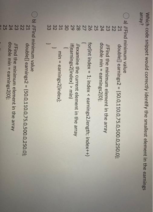 Solved Which code snippet would correctly identify the | Chegg.com