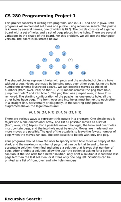 Solved CS 280 Programming Project 1 This project consists of | Chegg.com
