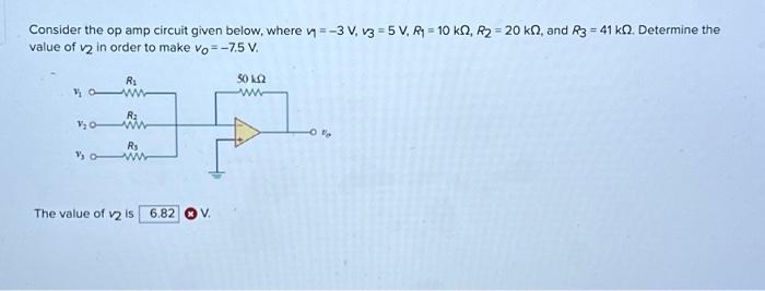 Solved Consider the op amp circuit given below, where v₁ = | Chegg.com
