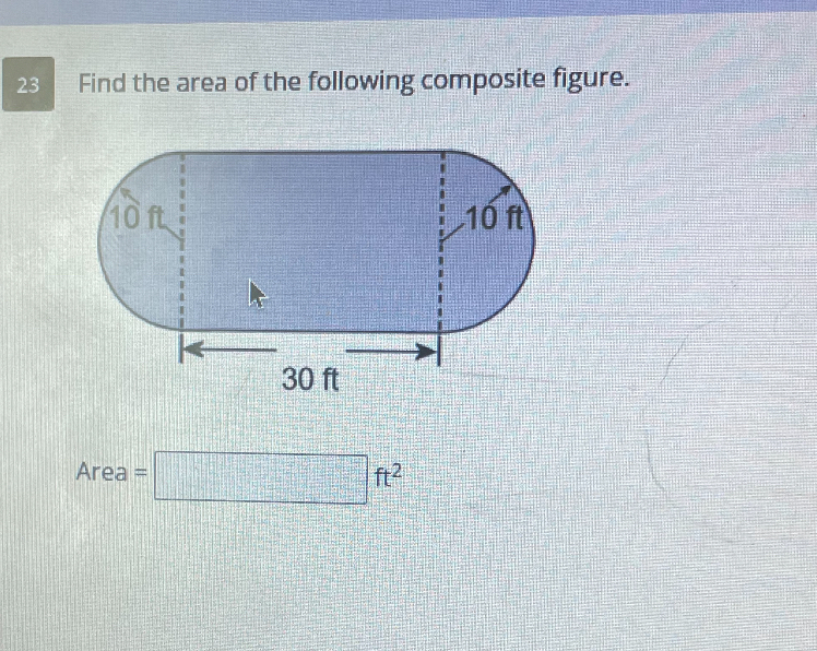 Find the area of the following composite figure.Area | Chegg.com