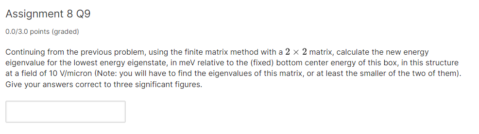 Solved Assignment 8 ﻿Q90.03.0 ﻿points (graded)Continuing | Chegg.com