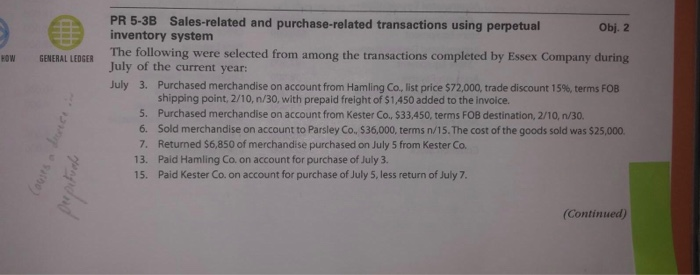 Solved HOW GENERAL LEDGER PR 5-3B Sales-related and | Chegg.com