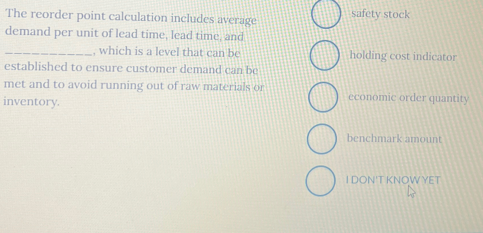 Solved The reorder point calculation includes average demand | Chegg.com