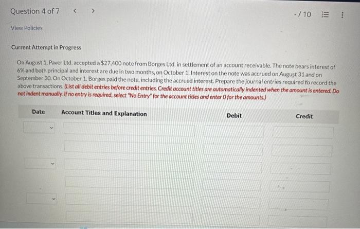 Solved Current Attempt in Progress Springfield Corporation | Chegg.com