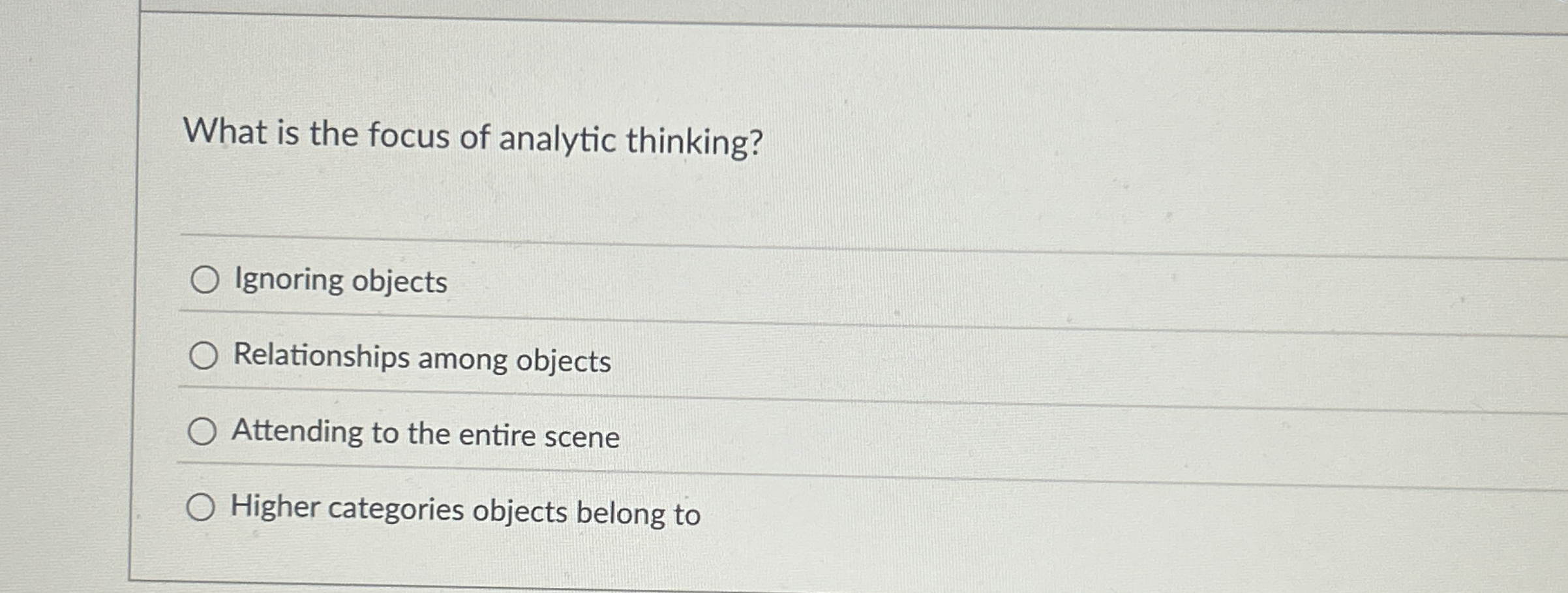 High Quality SOLUTION What is the focus of analytic thinking?Ignoring | Chegg.com