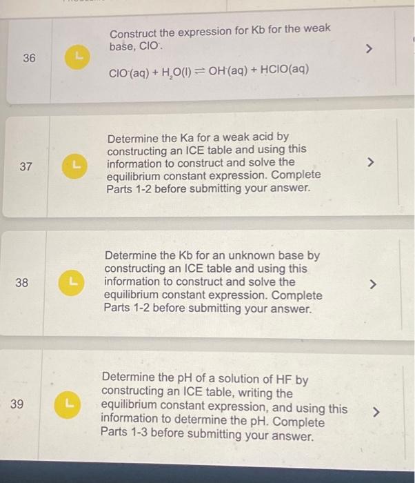 Solved Construct the expression for Kb for the weak base, | Chegg.com