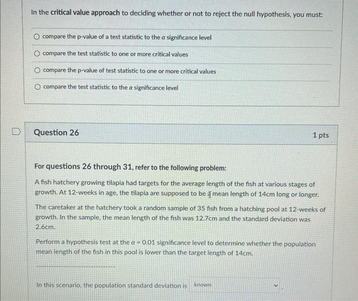 Solved In the critical value approach to deciding whether or | Chegg.com