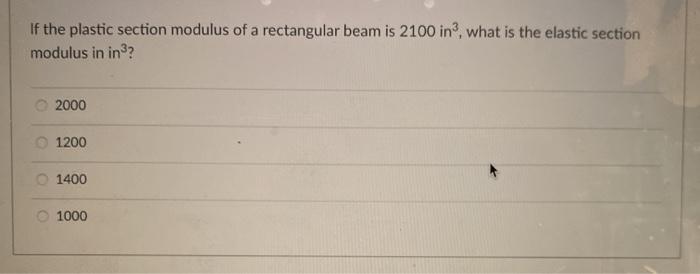 Solved If the plastic section modulus of a rectangular beam | Chegg.com