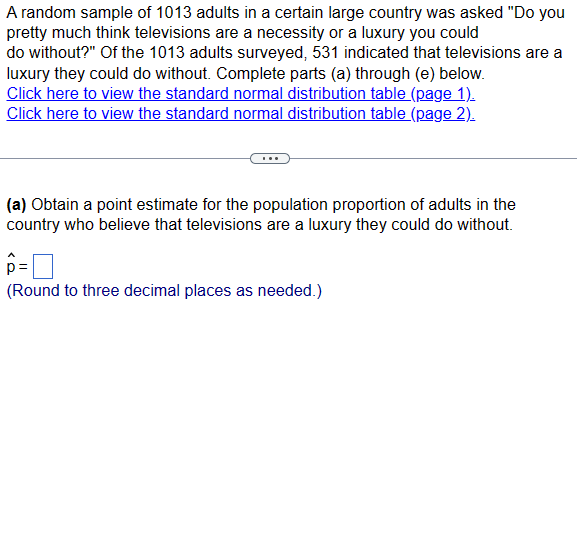 Solved A random sample of 1013 ﻿adults in a certain large | Chegg.com