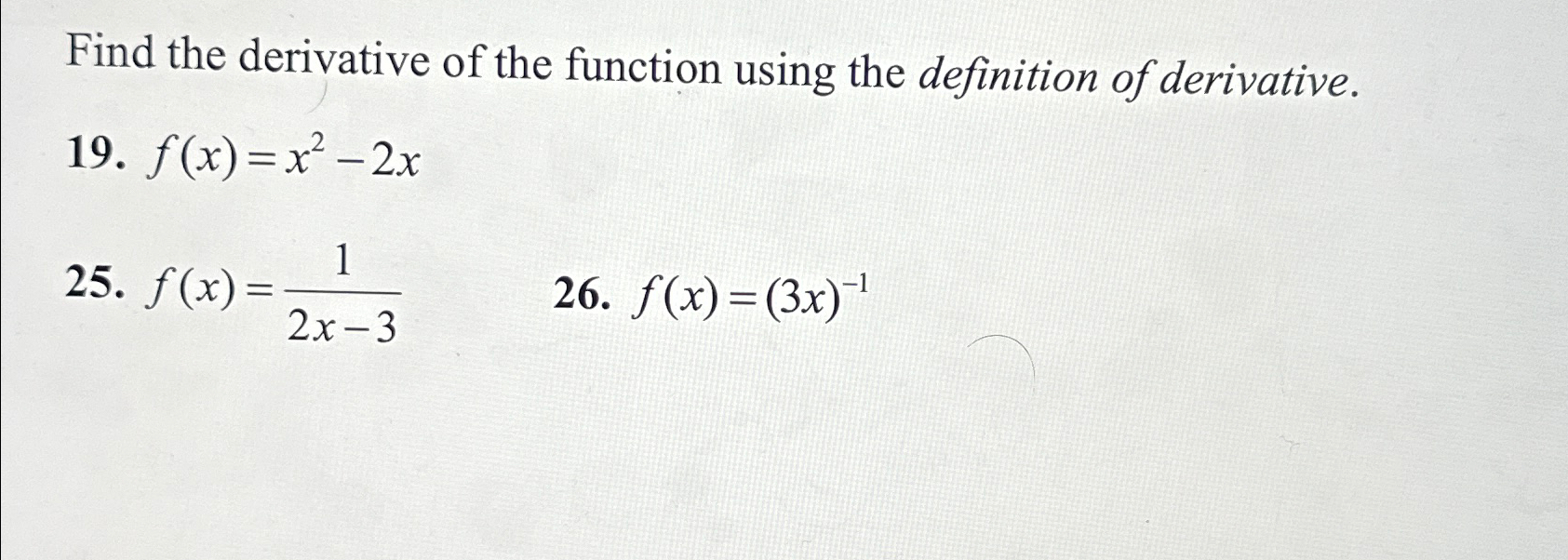 Solved Find the derivative of the function using the | Chegg.com