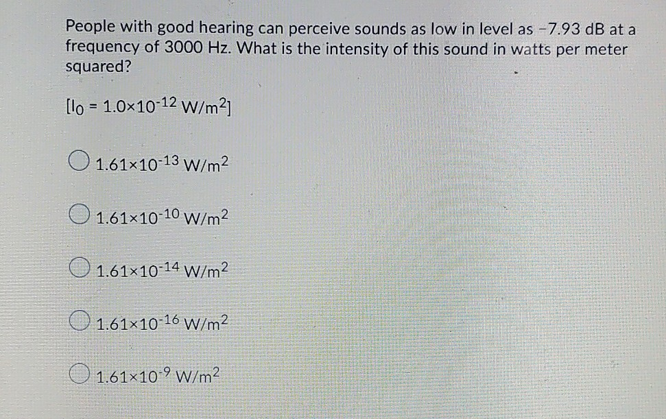 Solved People with good hearing can perceive sounds as low | Chegg.com