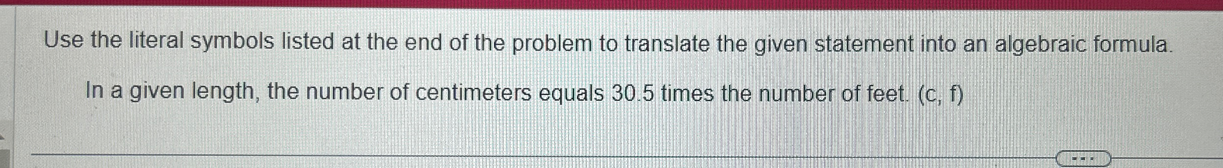 Solved Use the literal symbols listed at the end of the | Chegg.com