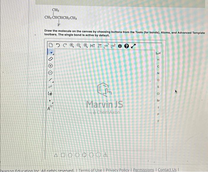 Solved Draw the molecule on the canvas by choosing buttons | Chegg.com