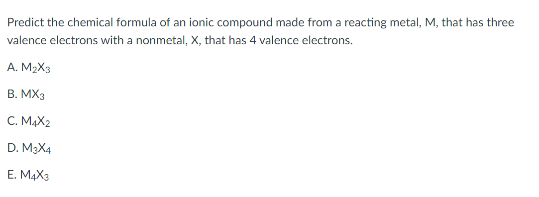 Solved Predict the chemical formula of an ﻿ionic compound | Chegg.com
