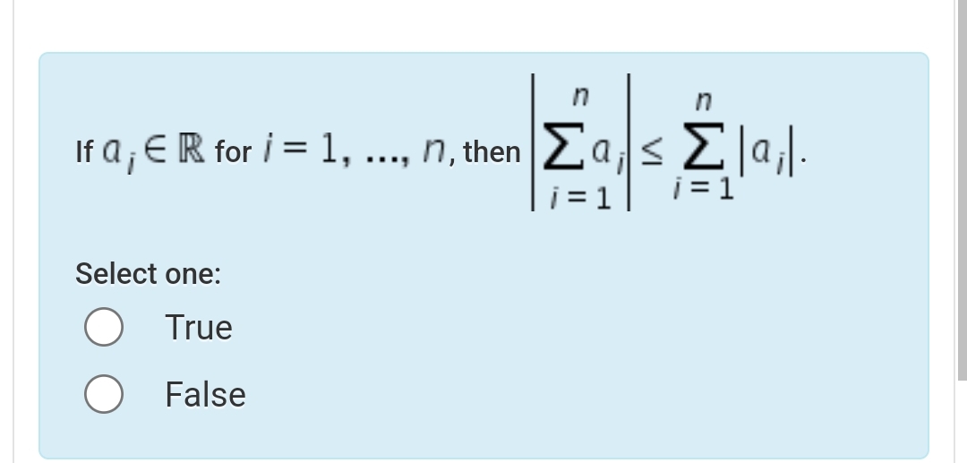 Solved If aiinR for i=1,dots,n, ﻿then | Chegg.com