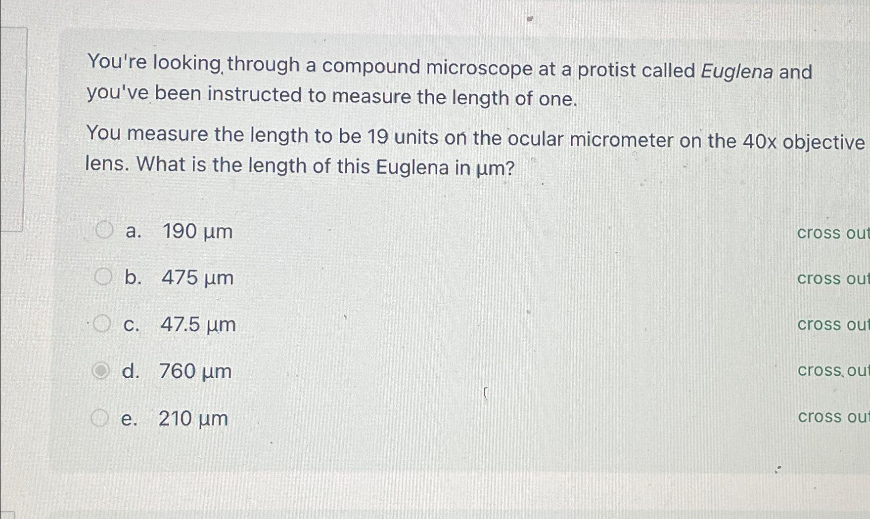 Solved You're looking through a compound microscope at a | Chegg.com